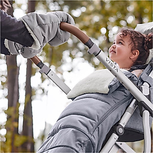 UPPAbaby CozyHandmuff/Easily Attaches to Stroller Handlebars/Ultra-Plush, Weather-Proof Hand Protection/Stella (Grey)