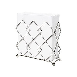 LEVIMETREE Silver Napkin Holder - Stainless Steel Napkin Holders for Tables Modern Serviette Holder Tissue Dispenser Perfect for Outdoor Events - Decorative Clear Cocktail Napkin Kitchen Décor