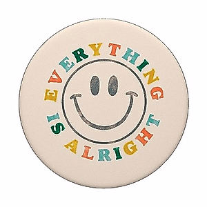Happy positive quote preppy aesthetic beige smile face PopSockets Standard PopGrip