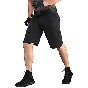 CARWORNIC Men's Quick Dry Hiking Tactical Shorts Lightweight Stretch Outdoor Cargo Shorts with Multi Pockets Summer Casual Camping Travel Fishing Shorts