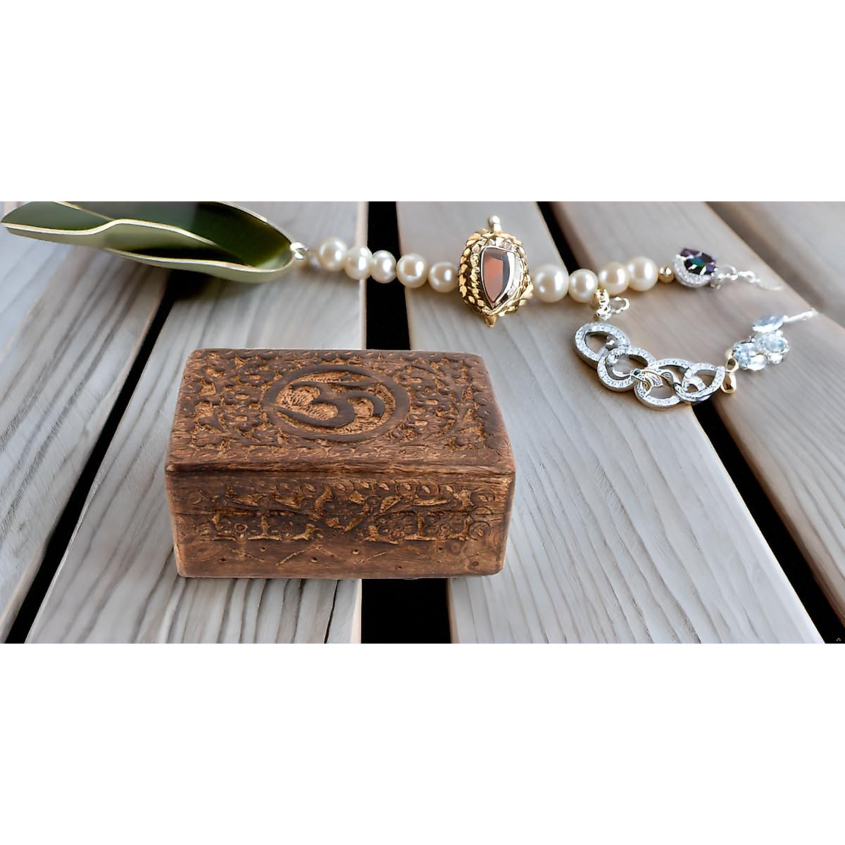 Great Birthday Gift Ideas Handmade Decorative Wooden Jewelry Box Jewelry Organizer Keepsake Box Treasure Chest Trinket Holder Watch Box Storage Lock Box 6 x 4 Inches Housewarming Gift Ideas Men Women