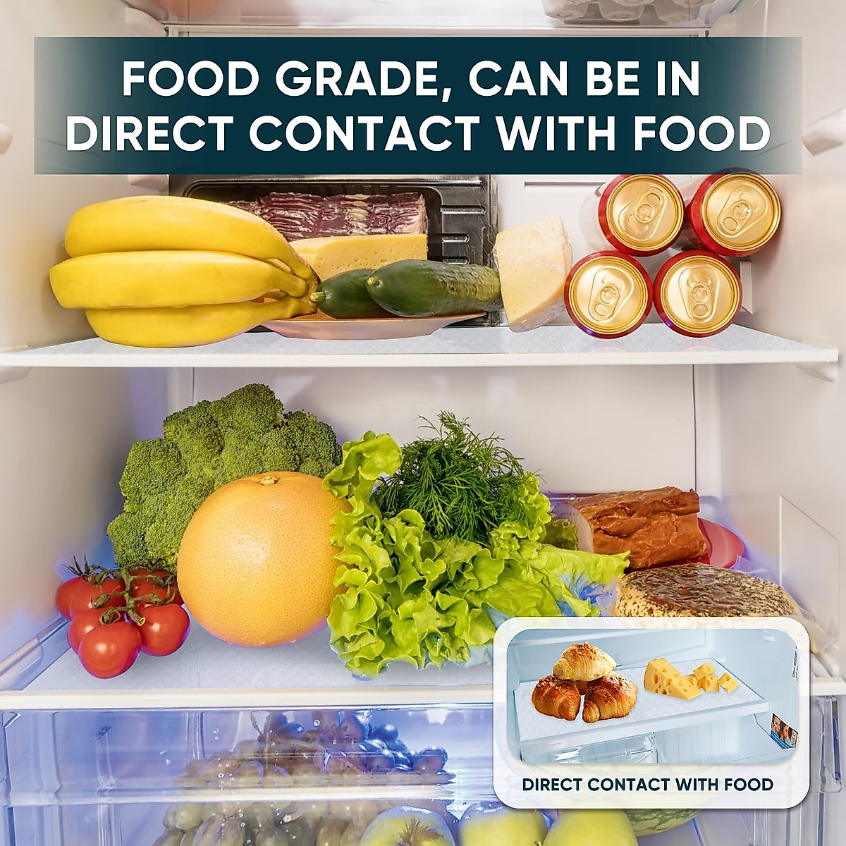 Shelf Liners for Kitchen Cabinets Non-Adhesive & Washable,Non Slip Cabinet Liners for Shelves Waterproof & Oil Proof,Clear Plastic Drawer Liner,Easy to Cut & Food-Grade EVA Material 12'' x 10' CT-1210