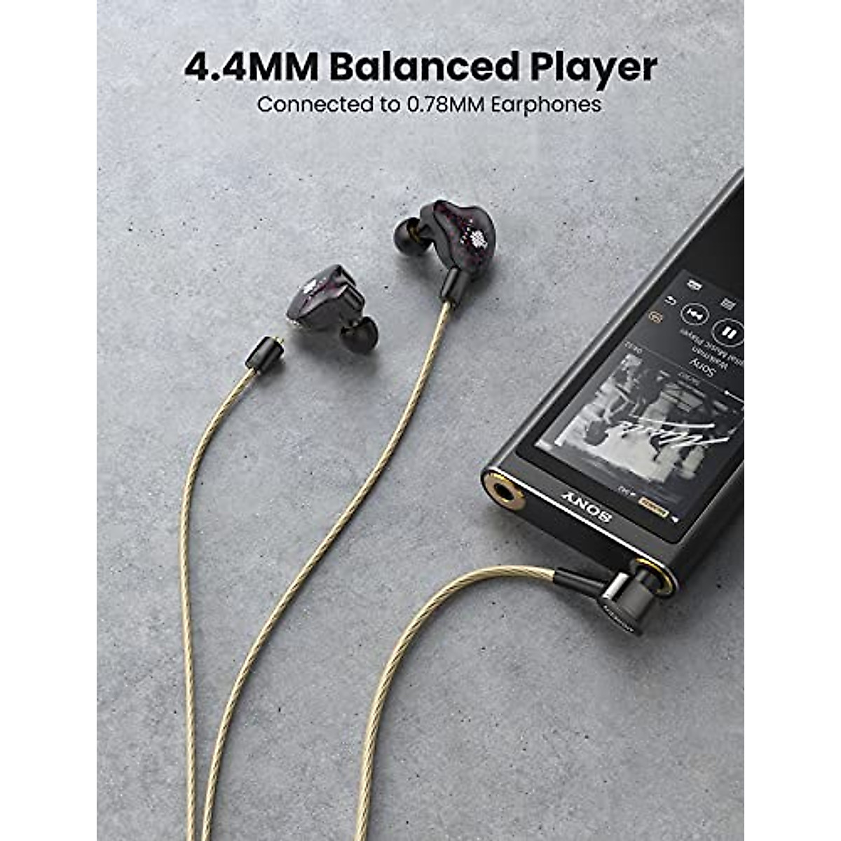 UGREEN 4.4MM Earphone Replacement Wired Balanced Earphone Cable HiFi Sound Detachable Headphone Cable Replacement Compatible with BL03 V80 KZ ZS10 PRO ZS10 AS10 ZS6 ZST ZSR TRN 4 Feet (2 Pin 0.78mm)