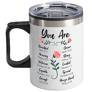 Bible Verse Mug & Gift Box, Christian Gifts for Women Faith - Inspirational Gifts for Women, Religious Gifts for Women & Spiritual Gifts For Women, Coffee Tumbler For Women & Men Catholic Gifts (14oz)