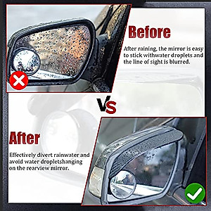 JDDRY 2PCS Rear View Mirror Visor,Carbon Fiber Mirror Rain Visor,Universal Car Rear View Mirror Rain Cover,Universal Eyebrow Cover for Cars/Truck/SUV(Carbon Fiber,2PCS)