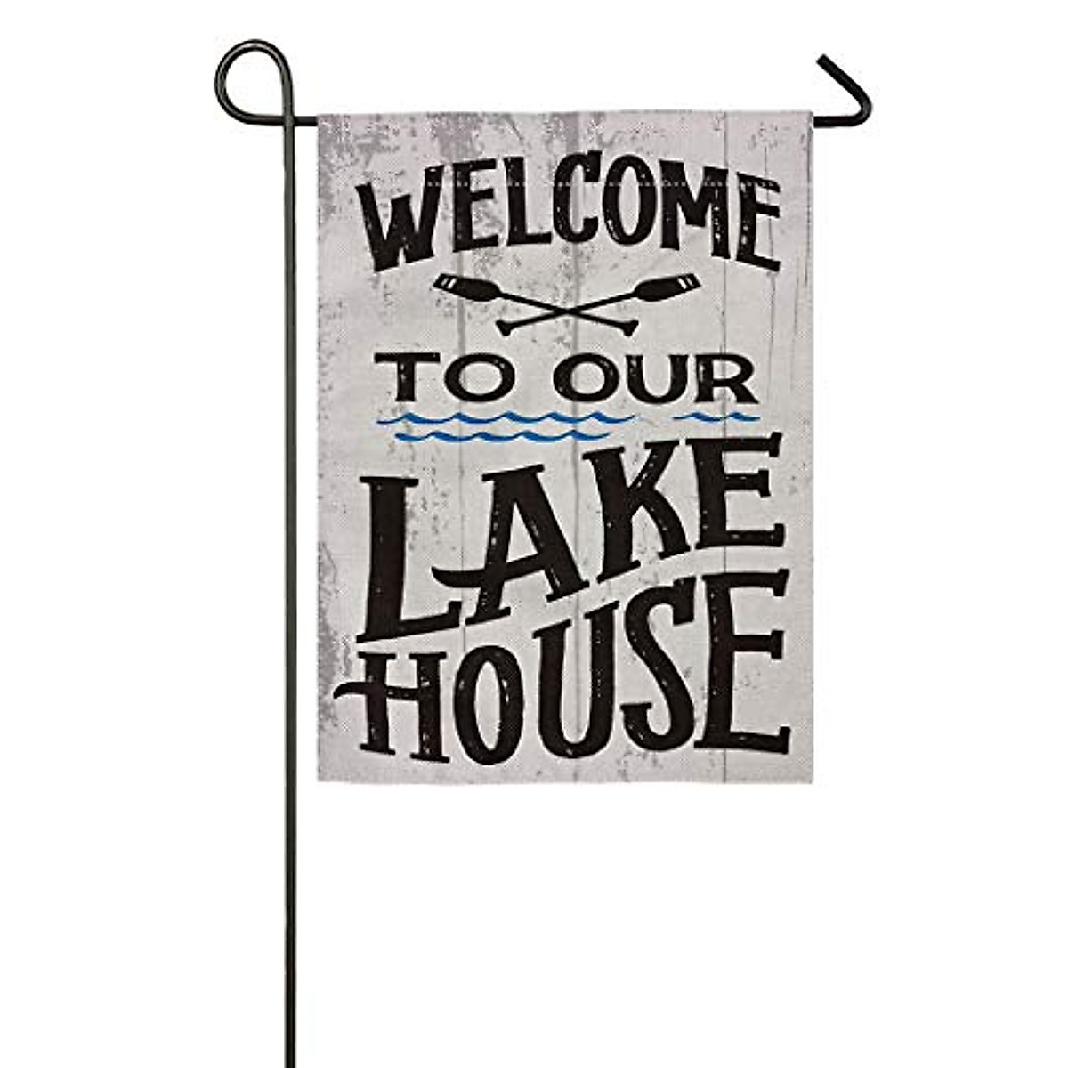 pingpi Welcome to Our Lake House Double Sided Burlap Garden Flag 12.5"x18"