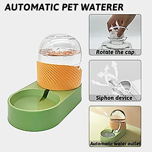 BNOSDM Automatic 2 Pcs Cat Dog Feeders Cat Food and Water Dispenser Set 2L Gravity Pet Food Feeder Water Bowl Dispenser, Self Feeding Station for Cat Puppy Small Dog