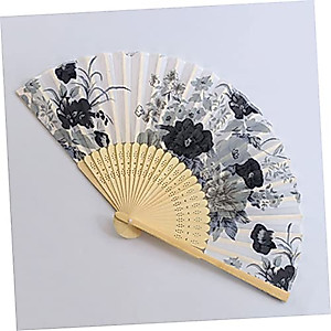 MUSISALY 2pcs Chinese Dancing Fans floral fan Silk Folding Fans folded fan Hand Folding Fans handheld fan ancient fan Chinese Folding Fans floding fan Japanese-style men and women flowers