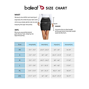 BALEAF Women's 17" Puffer Quilted Skirt Lightweight Insulated Warm Snow Skorts Hiking Running Golf Outdoors Black S