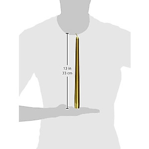 Zest Candle Inch, Metallic Bronze Gold 12-Piece Taper Candles, 12 inch, Count