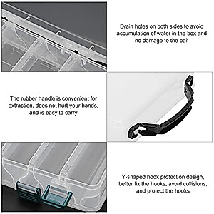 Fishing Tackle Box, Double Layer Portable Portable Fishing Accessory Storage Box Fishing Case Tools