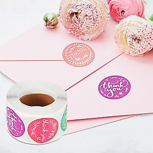 Sainyarh 500pcs Thank You Stickers, 1.5 inch Round 10 Colors Thank You Labels for Your Order Small Business Gifts Bags Packing/Birthday Party Favors/Wedding Card Envelope Mailer Seal Sticker