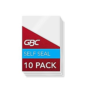 GBC Laminating Sheets, Self Adhesive Pouches, Wallet Size, 8 Mil, Self Seal, 10 Pack (3745685)
