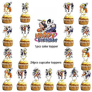 Cartoon themed birthday party including banners, hanging, cake toppers,balloons and cupcake toppers birthday party decorations
