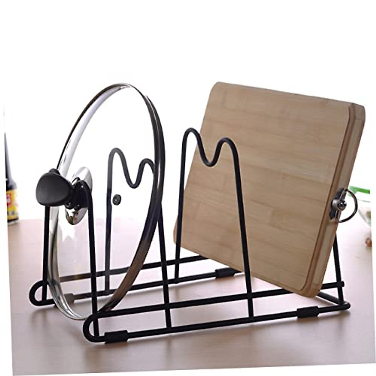 UPKOCH Stainless Steel Pot Rack Plate Holders for Dinner Plates Shelf Brackets Kitchen Utensils Organizer Pan Organizer Pot Holder Storage Pans Stainless Steel Lid Stand Pot Lid Stand