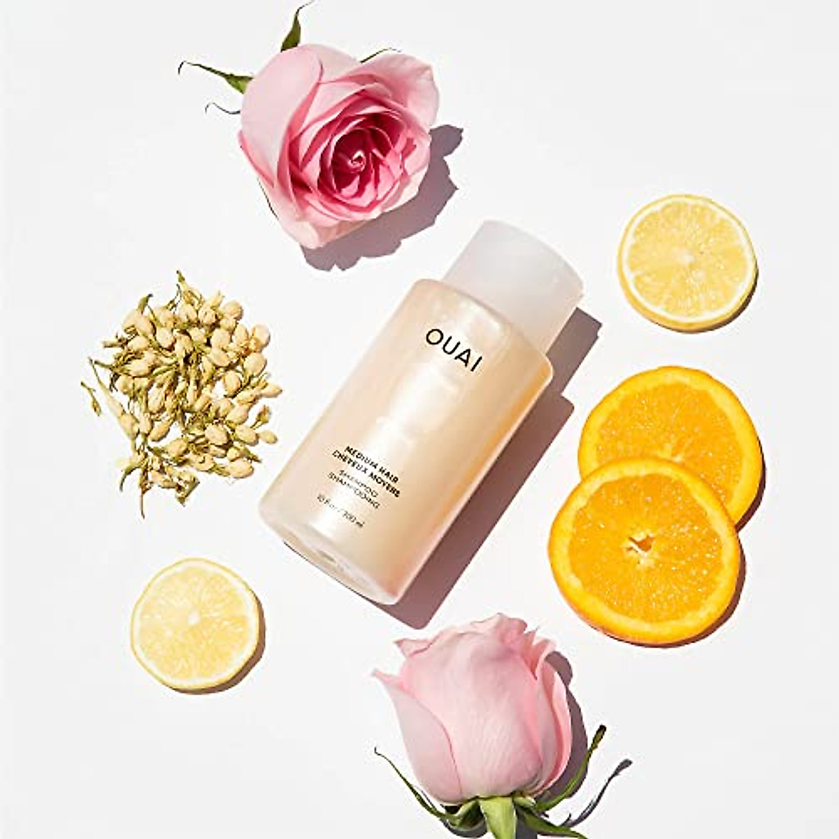 OUAI Medium Shampoo. Super Hydrating Shampoo Nourishes with Babassu and Coconut Oils, Strengthens with Keratin and Adds Shine with Kumquat Extract. No Parabens, Sulfates or Phthalates. 10 oz
