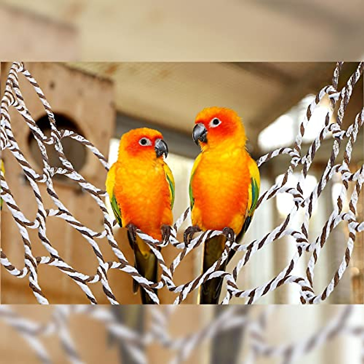 3 Pieces Bird Rat Climbing Rope Net Toy for Cage Bird Rope Perch Swing, Ladder Rope Bridge Hanging Hammock, Small Animal Activity Toy for Gerbil, Mouse, Mice, Parrot, Bird