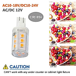 LeMeng 3W T10 Wedge Base RV 921 LED Light Bulb 12VAC/DC Landscape Garden Patio Path Driveway Malibu, RV Camper Trailer Motorhome Marine Boat Dome Fixture Lighting(6000K Daylight White)-6 Pack