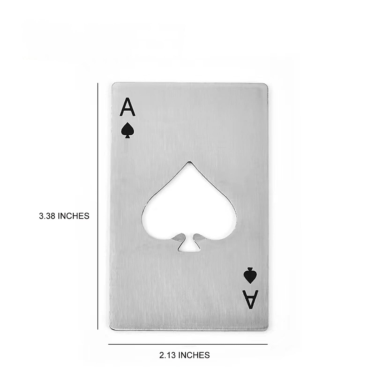 Agirlvct Flat Bottle Opener, Poker Card Flat Bottle Opener, 10 Pack Heavy Duty Stainless Steel Beer Openers Business Gift For Bar Party Restaurant Him Home Party A Spade (Black & Silver)