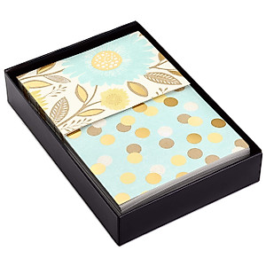Hallmark Blank Note Cards (Flowers and Dots, 50 Blank Cards or Thank You Cards with Envelopes)