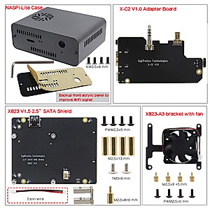 Geekworm NASPi-Lite 2.5 inch SATA HDD/SSD NAS Storage Kit for Raspberry Pi 4 Model B(Not Include Raspberry Pi 4)