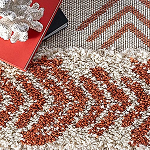 nuLOOM Zuri Shaggy Banded Tribal Area Rug, 5' 3" x 7' 3", Rust