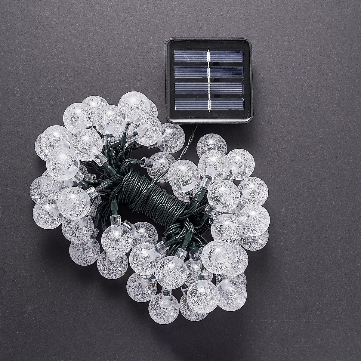 HODLON Solar Lights Outdoor Garden 50 LED 9.5M Waterproof Crystal Ball LED Fairy Lights Outdoor Solar Powered Lights, Decorative Lighting for Home, Garden, Party, Festival Warm White