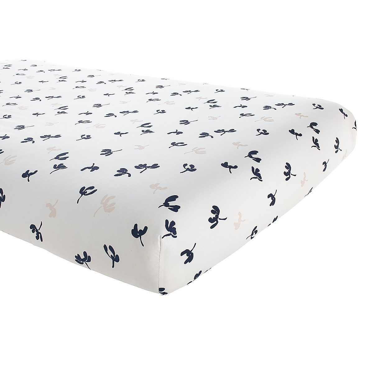 Ivanka Trump Wildflower Collection: 4pc Nursery Bedding Baby Crib Bedding Set - Pink/White/Navy Crib Bedding with Pink Plush Bunny