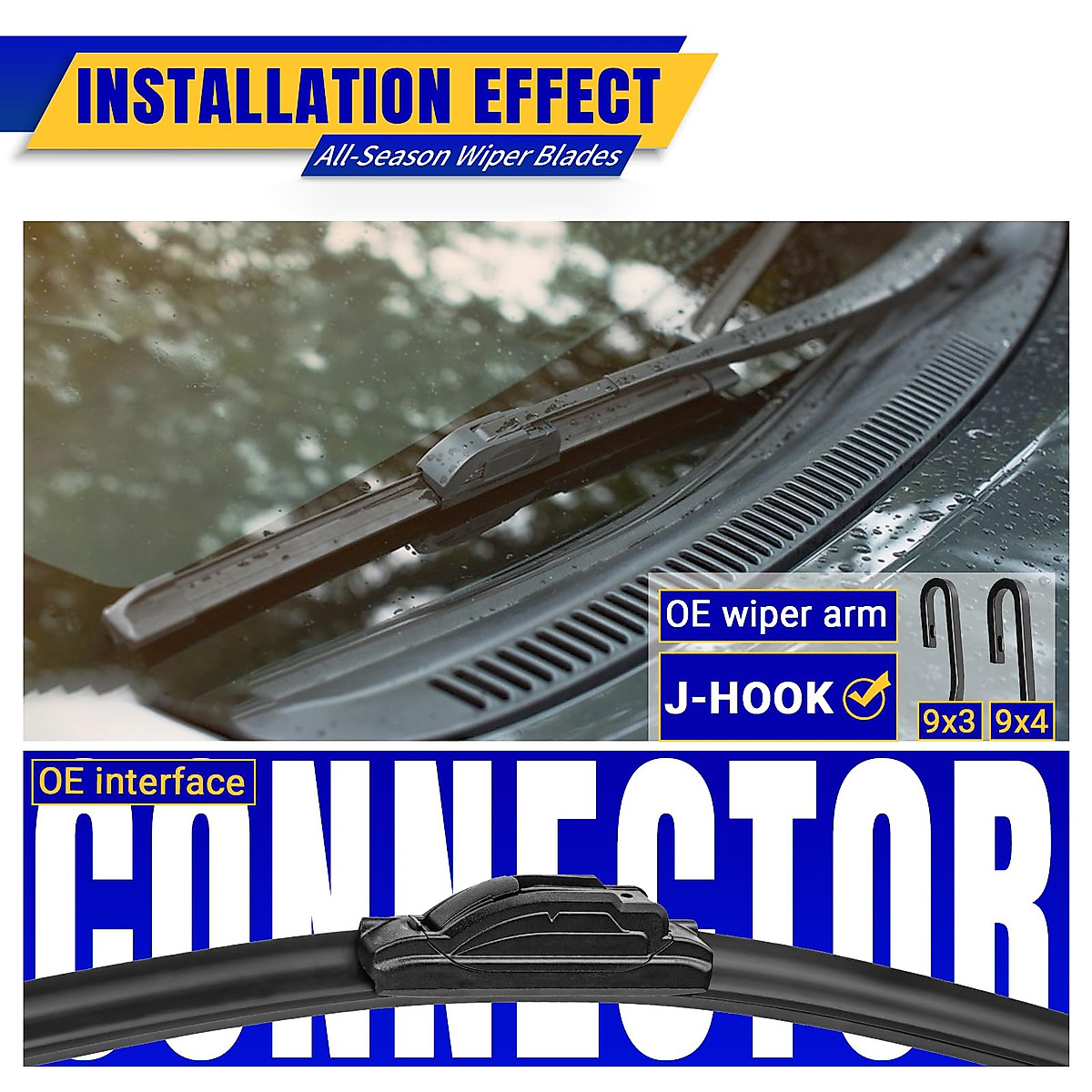 3 wipers Replacement for 2005-2022 Honda Odyssey, Windshield Wiper Blades Original Equipment Replacement - 26"/22"/16" (Set of 3) U/J HOOK