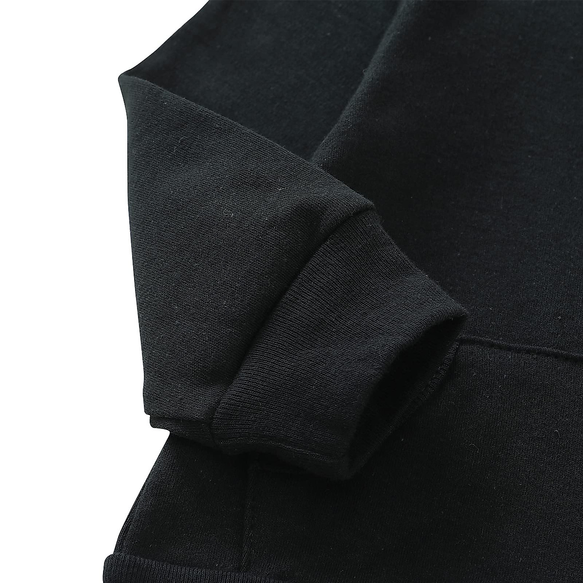 ROMPERINBOX Unisex Solid Baby Sweatshirts Hoodies, Lightweight Full Zip-up Jackets Coat 0-24 Months (Black, 3-6 Months)