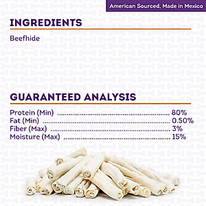 Treatly American Sourced Beefhide Chip Rolls 5-6" Dog Chew Treats - Natural Flavor, 18 Count/1 Pack