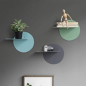 PIBM Stylish Simplicity Shelf Wall Mounted Floating Rack Wooden Metal Shelves Collections Bedroom Creative,2 Sizes,7 Colors Avaliable, Blue , 54.5cm