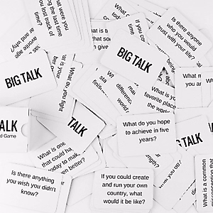 BIG TALK Question Card Game: Skip Small Talk, Make Meaningful Connections - Unique Conversation Starters, Fun Party Icebreaker Activity, Useful Networking, Educational, and Therapy Tool - 88 questions