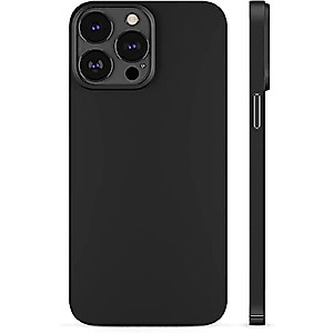 HTH iPhone 14 PRO Case, Premium Silicone and Ultra Slim Shockproof Protective, Sleek Design [Soft Anti-Scratch Microfiber Interior], 6.1 inch, Dark Black