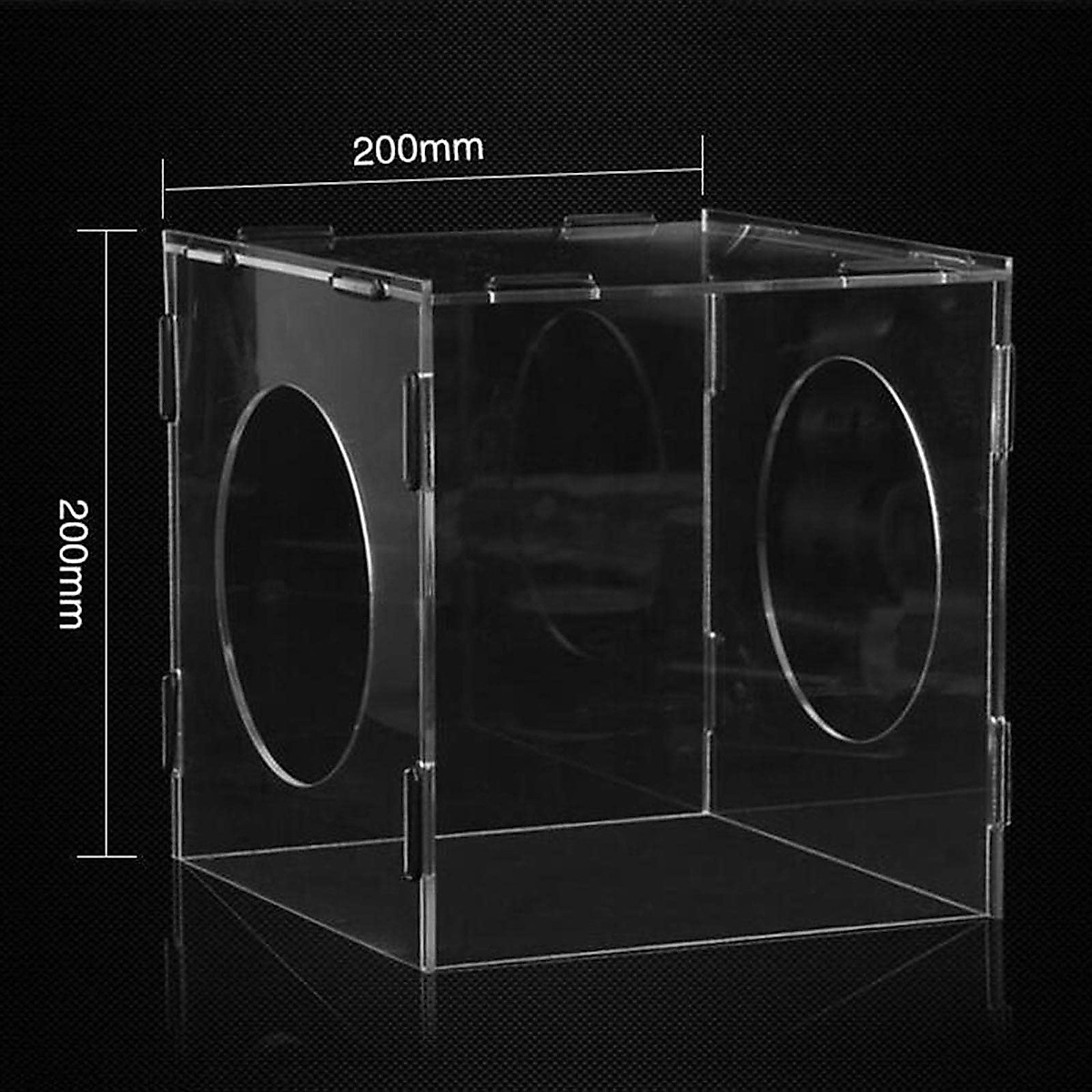 MagiDeal Enclosed Grinding Dust Box Acrylic with 2 Holes Portable Dustproof Clear Dust Hood Dust Cage for Engraving
