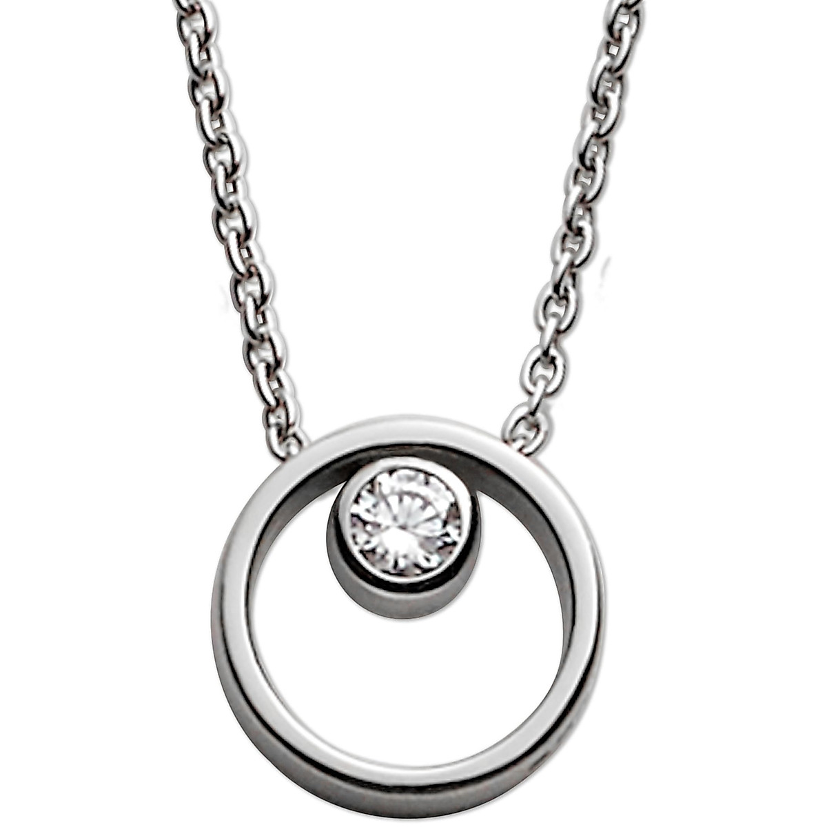 Skagen Women's Kariana Silver Tone Stainless Steel Circle Pendant Necklace (Model: SKJ0833040)