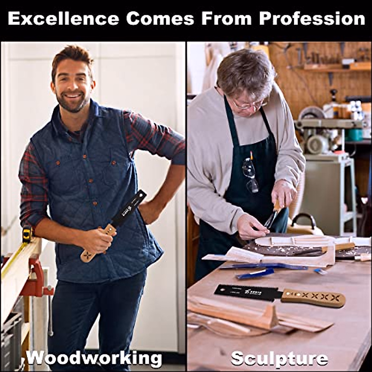 KERYE Mini Hand Saw Woodworking Tools, 6 Inch Japanese Pull Saw with Double Edges of 11/17 TPI, Small Hand Tools Flush Cut Saw for Hardwoods/Softwoods, Light Wood Saw as Gifts for Men/Women-KY05