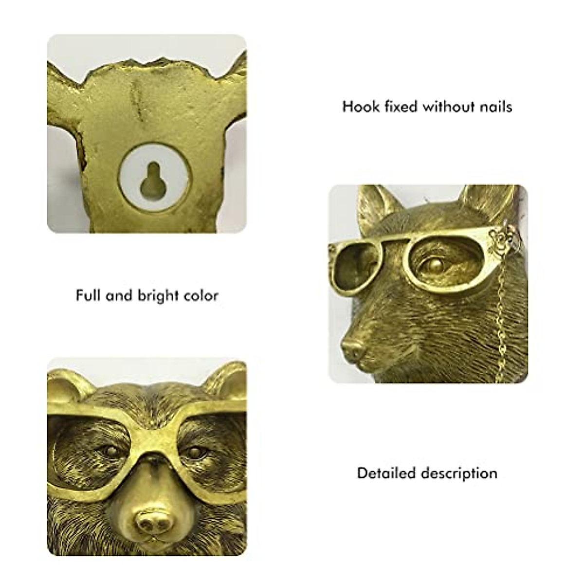 Fdit Head Wall Decor, Wall Art Decor Deer Head Wall Hanging, Home Decor Waterproof Bronzed Resin Animal Hanging Sculpture Sunscreen Animal Head Wall Hanging Ornaments (Rabbit)