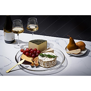 Barski Glass Tray - Plate - - Platter - 13.5" D European Quality - 13.5" Round - Wavy Border - Thick Glass - Made in Europe