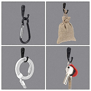 Onwon 20 Pieces Wall Mounted Hooks with 50 Pieces Screws, Vintage Style Robe Hooks Single Coat Hanger Coat Hooks (Black)