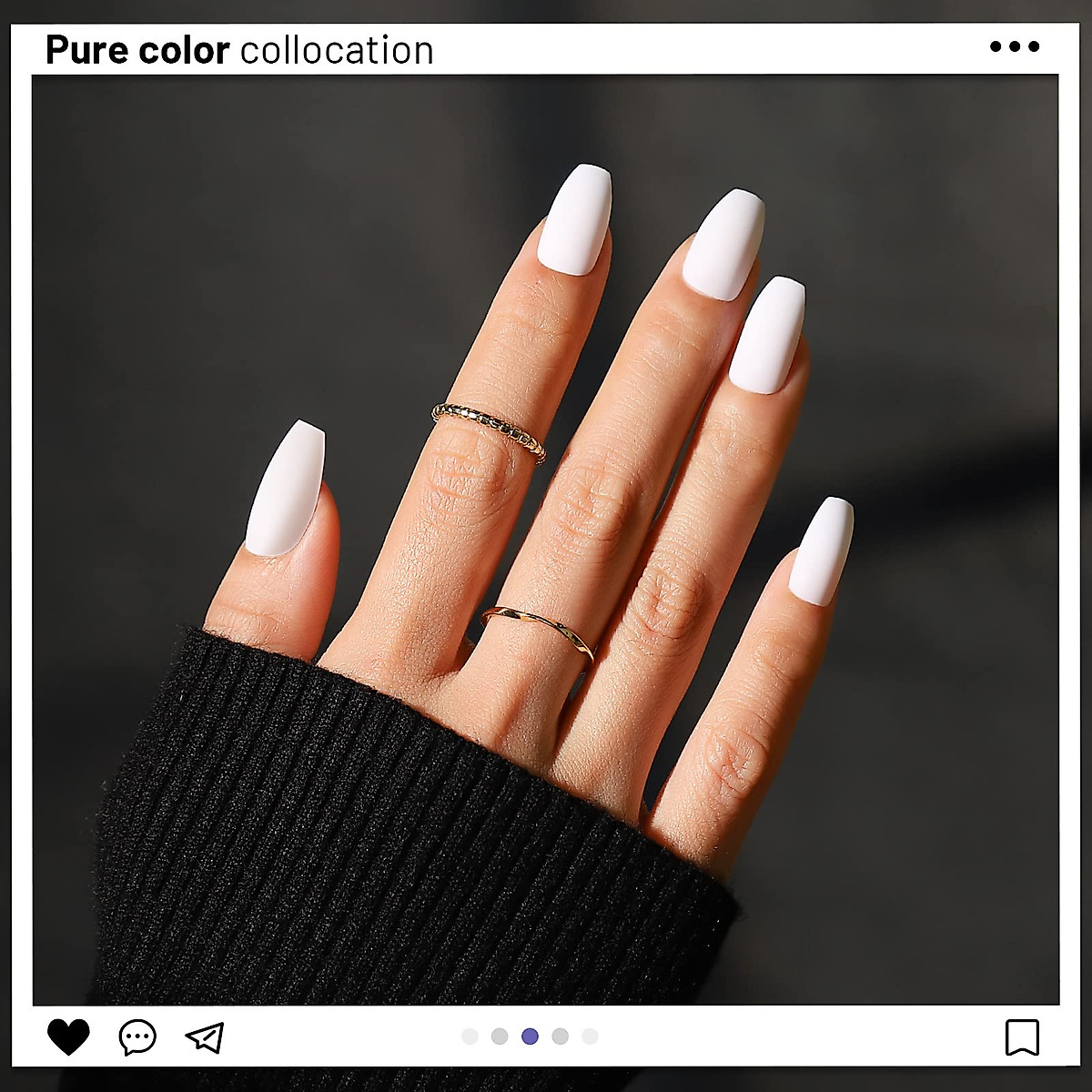 Press On Nails Medium Length, HNYYZL Coffin Matte Fake Nails Full Cover, 10 Solid Colors Short Ballerina Press On Nails, 10 Packs Acyclic False Nails Tips Set with Nail Glue, Nail File for Nail Art