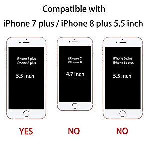 TENOC Phone Case Compatible for iPhone 8 Plus and iPhone 7 Plus, Clear Cases Cute Slim Transparent Soft TPU Cover Full Protective Bumper 5.5 Inch