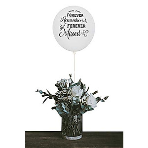 30 Biodegradable latex balloons for release to Celebrate life, Bereavement, Condolences, Funeral, Anniversary, Memorial services, Memory table, Ash Scatterings (WhiteSilver-ForeverHeartsMemory)