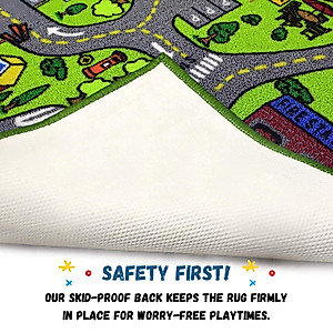 ToyVelt Kids Carpet Playmat Car Rug – Educational Road Traffic Carpet Multi Color Play Mat - X-Large 71" x 39" Best Kids Rugs for Playroom & Kid Bedroom – for Ages 3-12 Years Old