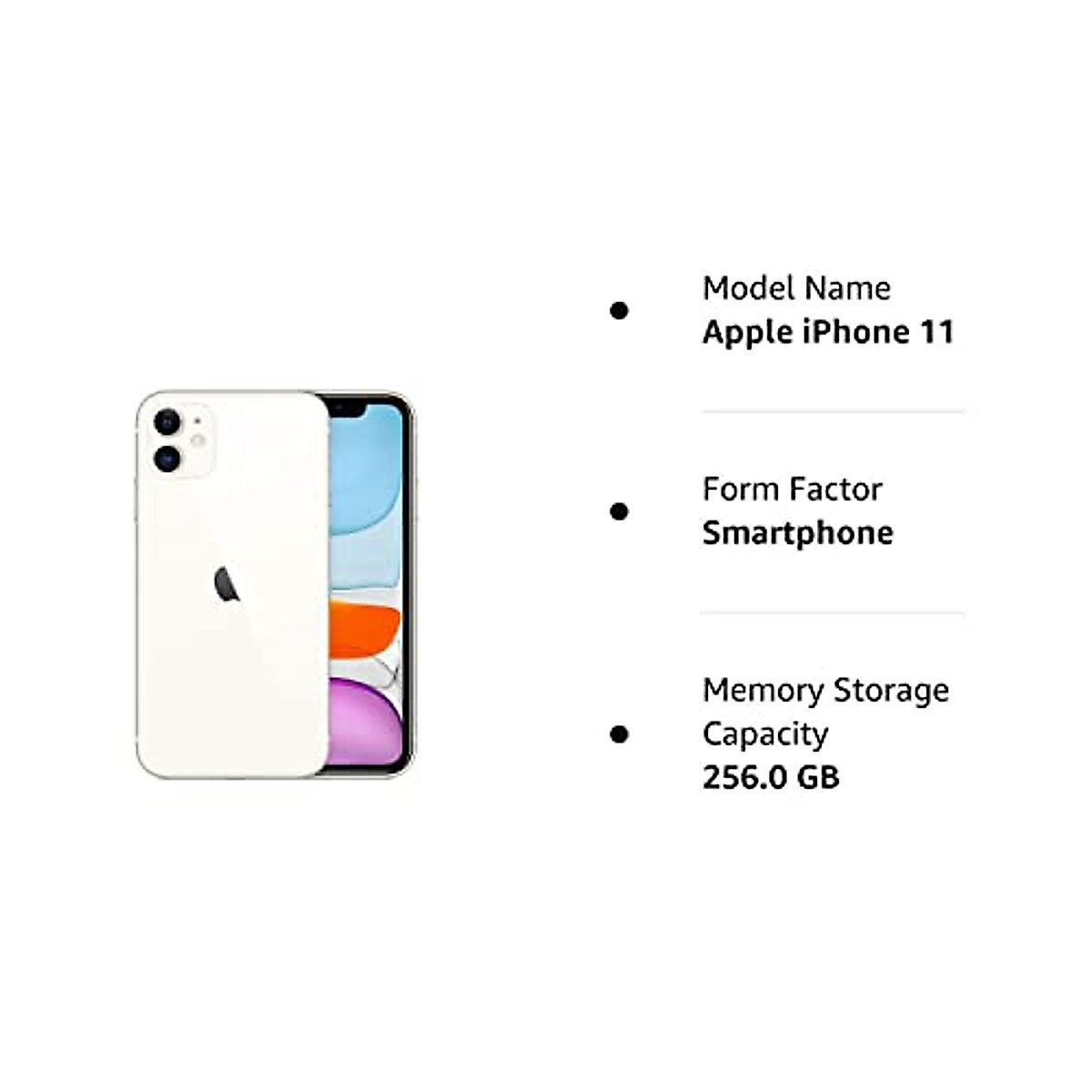 Apple iPhone 11, 256GB, White for T-Mobile (Renewed)