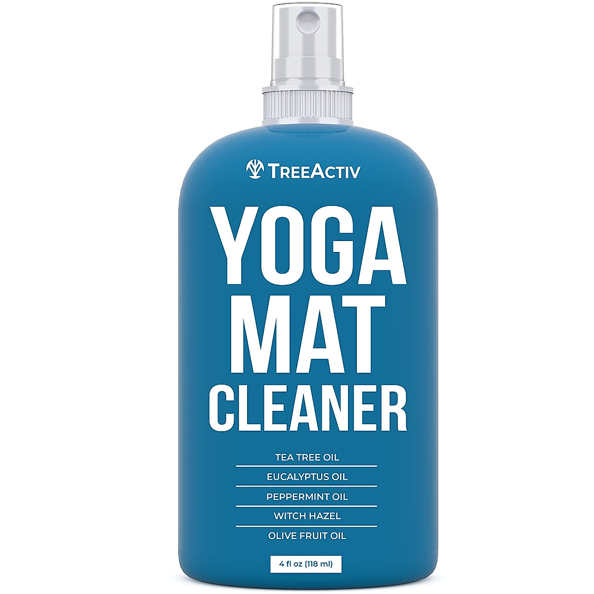 TreeActiv Yoga Mat Cleaner Spray, 4 fl oz, Cleaning Spray for Yoga Accessories, All Purpose Mat Spray for Gym Equipment, Workout Mat Spray With Tea Tree Oil, Yoga Mat Spray Cleaner, with 2000 Sprays