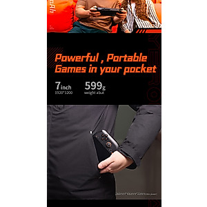 QUJUSO OnexPlayer Mini Pro 7" Handheld Game Console Portable PC Mini Laptop UMPC Win 11 AMD Ryzen 7 6800U 16GB LPDDR4 RAM/1TB NVMe M.2 SSD 1920 * 1200 Display Screen (Black)