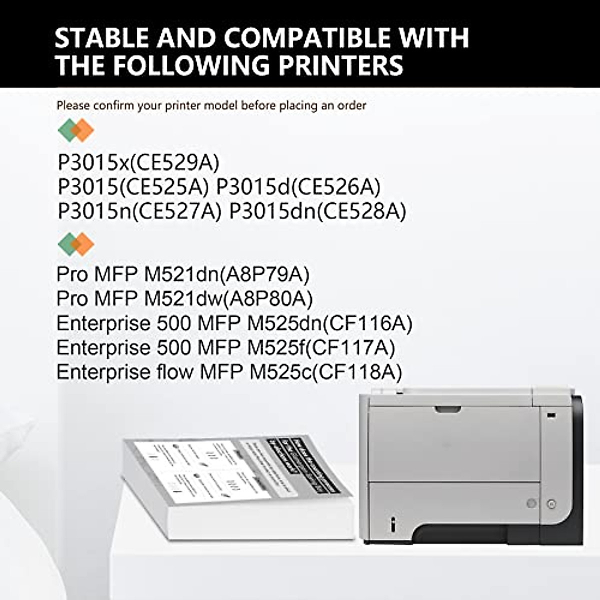55X Black High-Yield Toner Cartridges (2-Pack): Drwn Compatible CE255X Toner Cartridge Replacement for HP Enterprise 500 MFP M525 Series, Enterprise P3015 Series, Pro MFP M521 Series | CE255XD