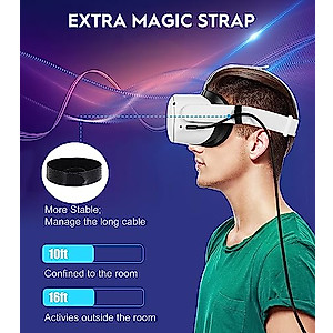 YRXVW Link Cable 16FT for Oculus Quest 3/2/Pro, Charging Cord Compatible with Pc Game, High Speed Data Transfer Cable, USB 3.2 A to C Charger Wire for VR Oculus Meta Quest Headsets
