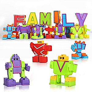 Siiziitoo 26 Pieces Alphabet Robots Toys for Kids, Alphabots, Letters, ABC Learning Toys for Toddlers Education Toy, Carnival Prizes Classroom Rewards, Christmas Toys Gift